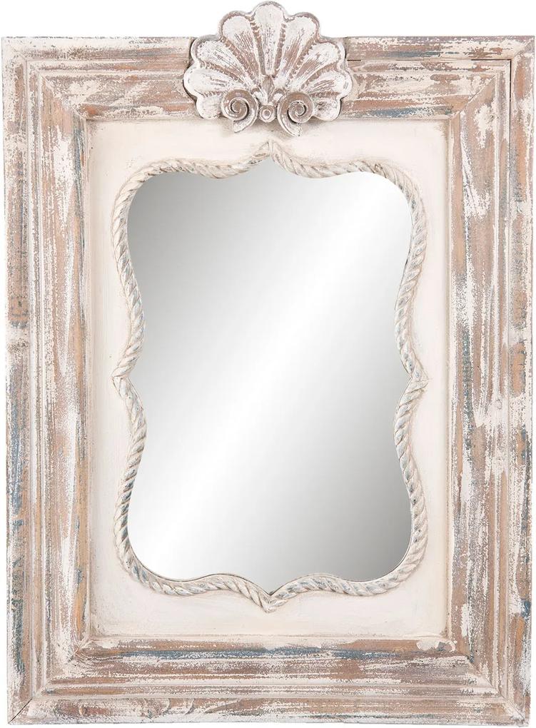 Nástěnné dřevěné zrcadlo s patinou a odřením - 46*5*63 cm Clayre & Eef