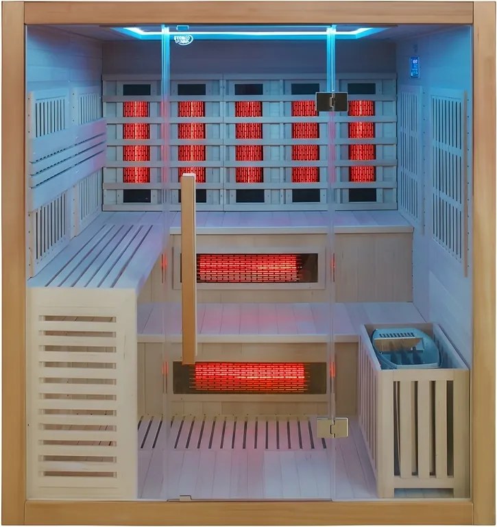 BPS-koupelny Kombinovaná sauna 2v1 - Infrasauna + finská sauna 180x160, 4-5 osob