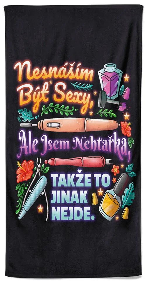 Osuška Sexy nehtařka (Velikost osušky: 100x170cm)