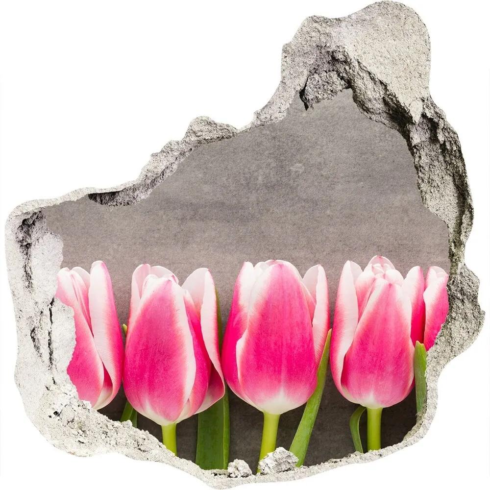 Wallmuralia Samolepící nálepka na zeď Růžové tulipány 75x75 cm