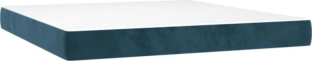 Box spring postel s matrací a LED tmavě modrá 160x200 cm samet 3134475