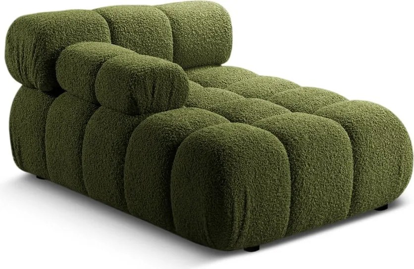 Zelený modul pohovky z textilie bouclé (levý roh) Bellis – Micadoni Home