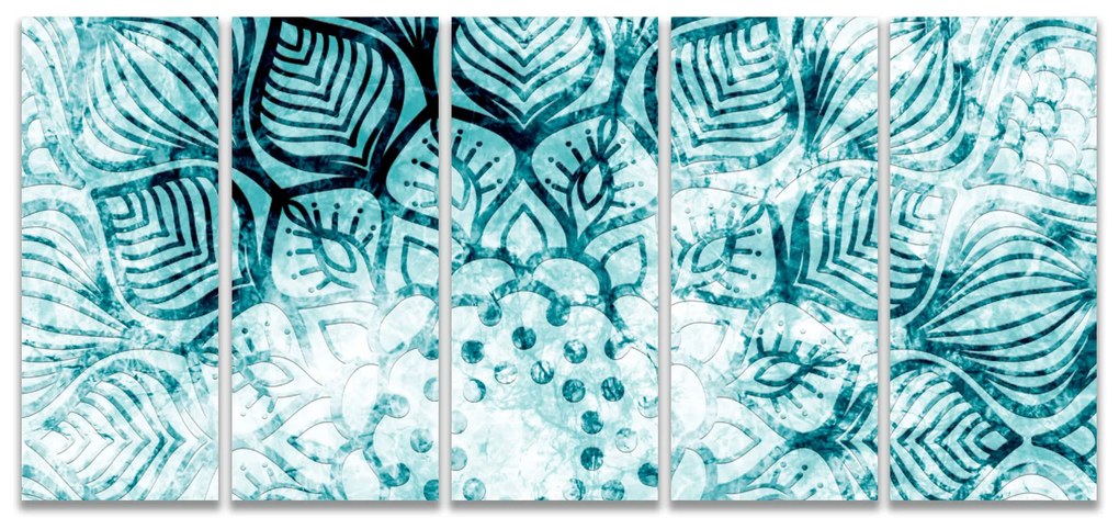 Malvis ® Obraz Ledové modrá mandala Velikost: třídílný obdélník - 90x60 cm