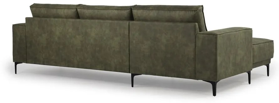 Zelená rohová pohovka z imitace kůže (levý roh) Copenhagen – Scandic