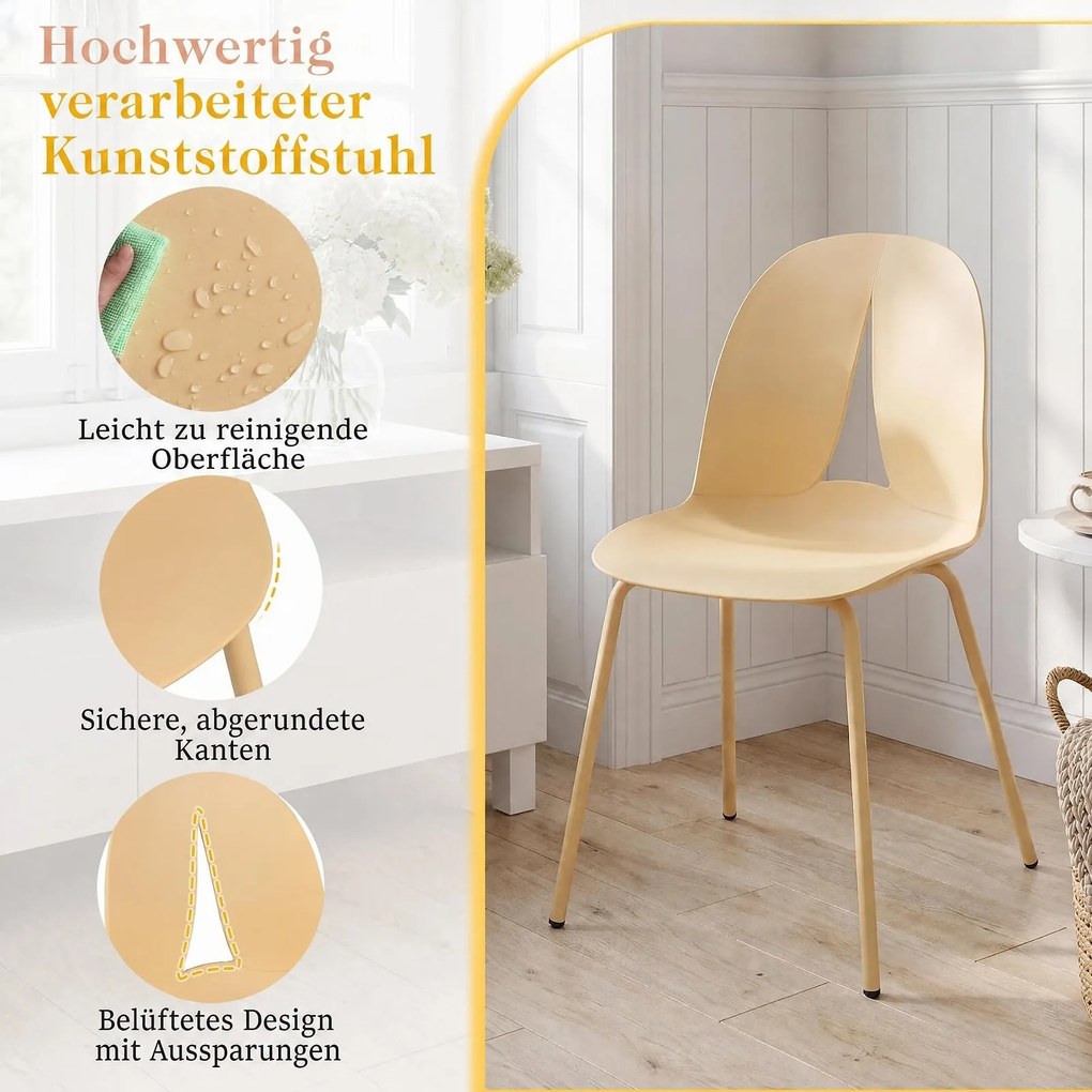 Costway Sada 4 ergonomických jídelních židlí, nosnost 150 kg