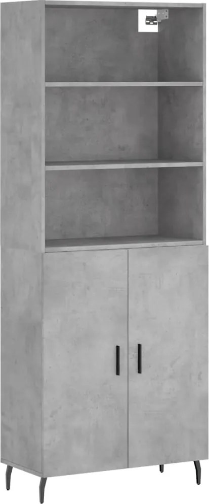 Skříň highboard betonově šedá 69,5x34x180 cm kompozitní dřevo 3189273