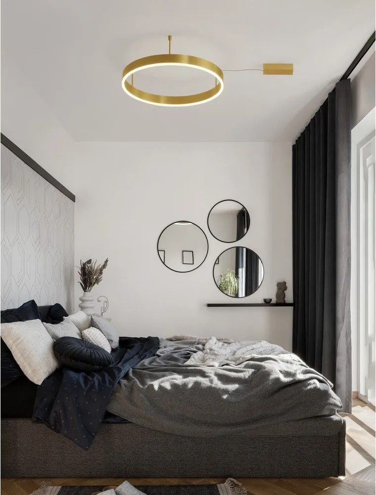 Hliníkové LED stmívatelné stropní svítidlo v mosazné barvě Motif – Nova Luce