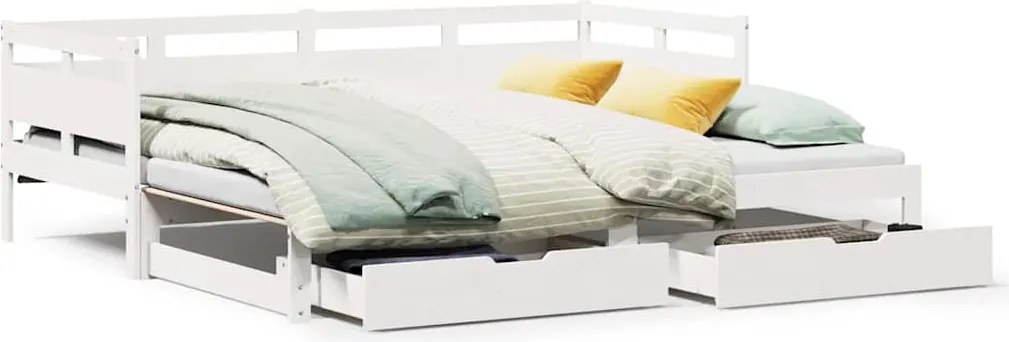 Válenda s přistýlkou a zásuvkami bez matrace bílá 80x200 cm 3302234