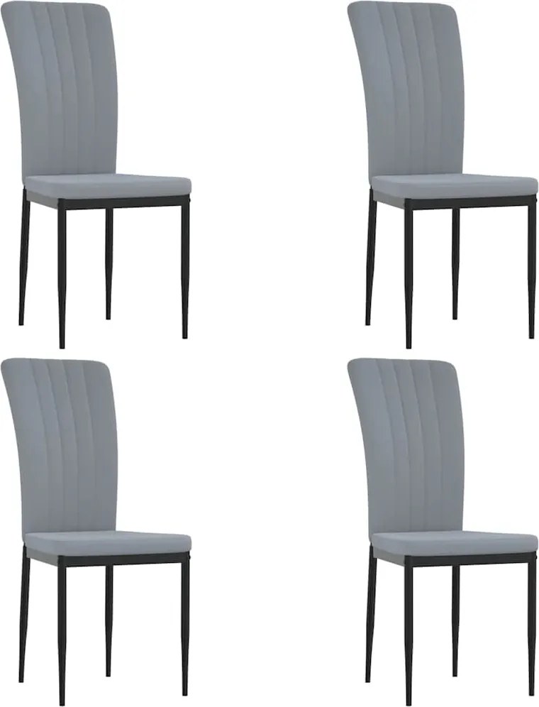 Jídelní židle 4 ks světle šedé samet 326104