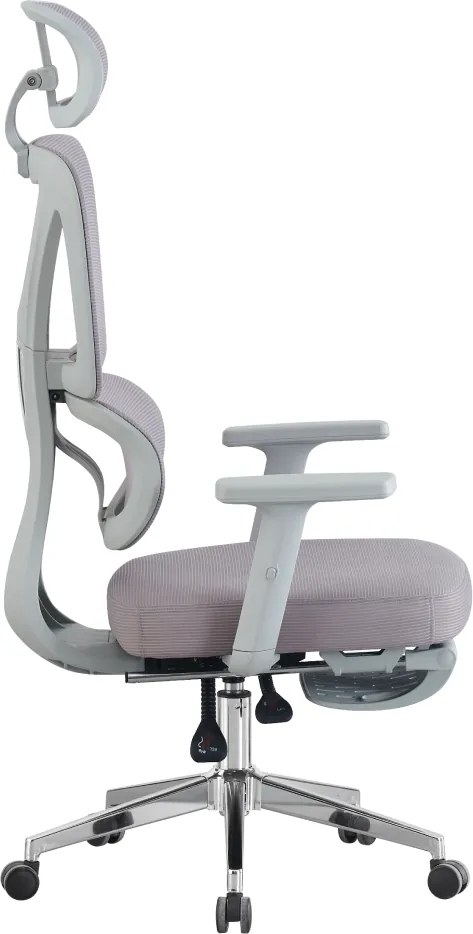 Ergonomická kancelářská židle SUPREME - šedá síťovina