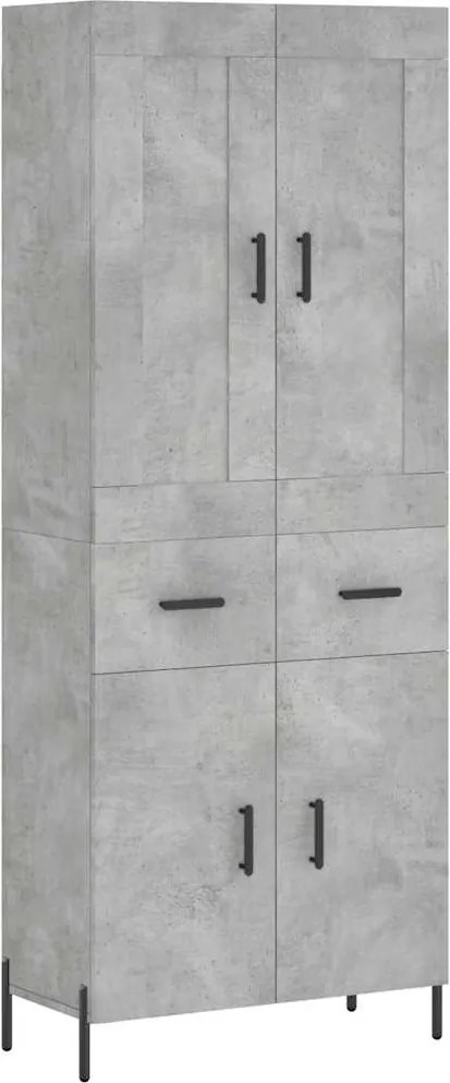 Skříň highboard betonově šedá 69,5x34x180 cm kompozitní dřevo 3199885