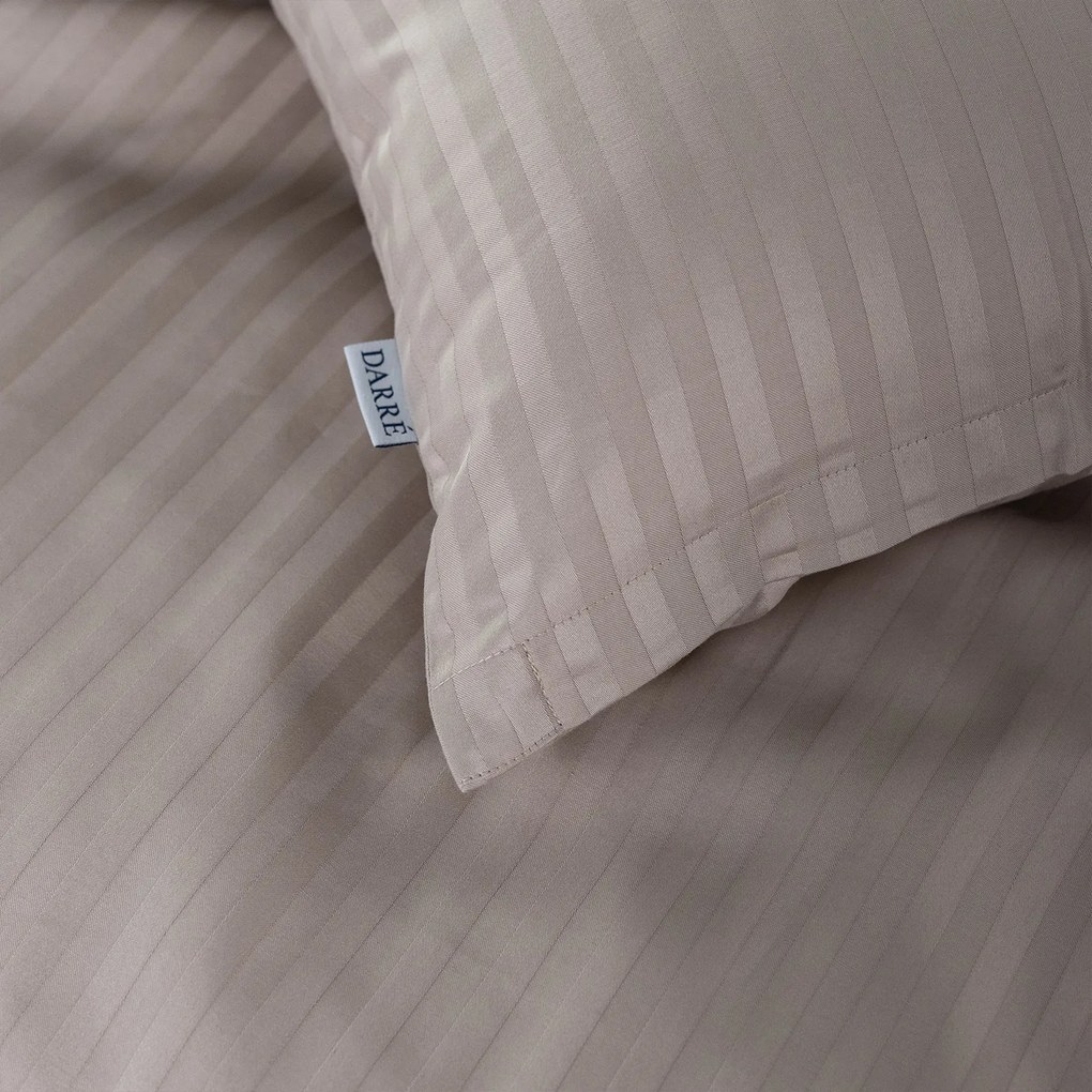 Damaškový saténový povlak na polštář Pruh 10 mm - Light brown Velikost: 40 x 40