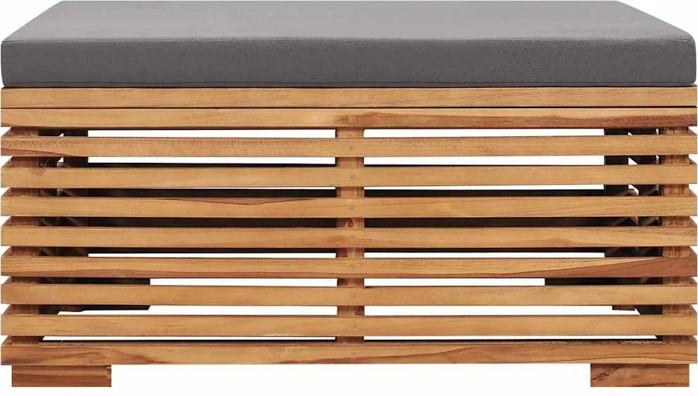 Set zahradního stolu a podnožky tmavě šedá poduška masivní teak 316042