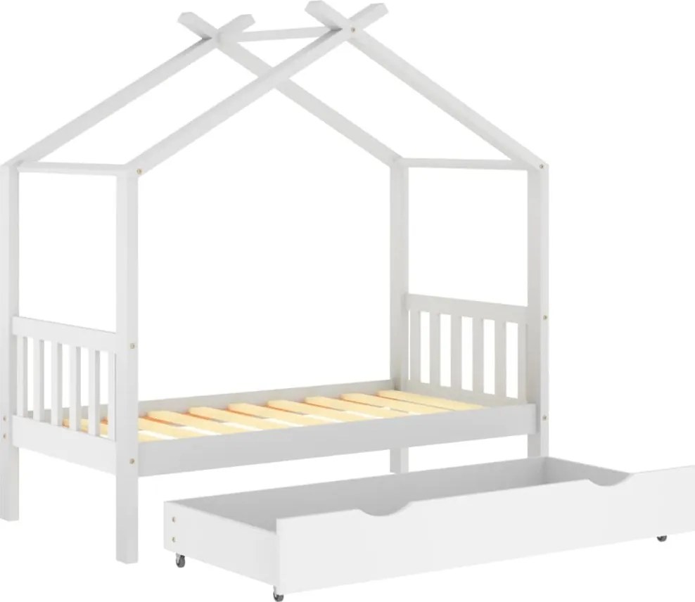 vidaXL Rám dětské postele se zásuvkou masivní borovice 80x160 cm [322149] Barva: Hnědá