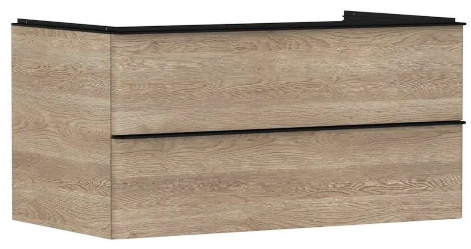 Hansgrohe Xelu Q - Umyvadlová skříňka, 50x98x55 cm, 2 zásuvky, přírodní dub/matná černá 54080670