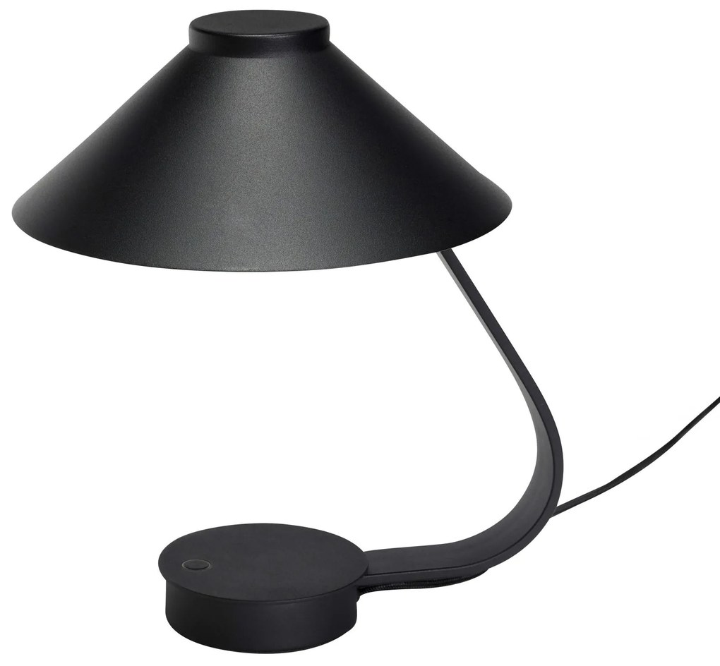 Hübsch Stmívatelná stolní LED lampa Muri Black, černá barva, kov