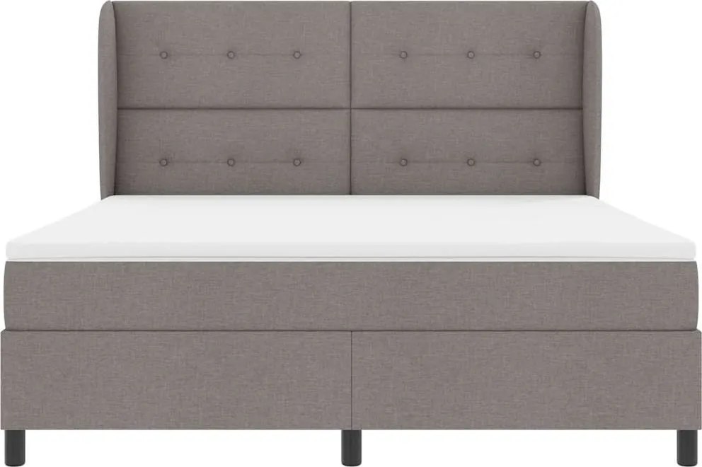 Postel s boxspringem s čelo Taupe 180 x 200 cm textil 3340582
