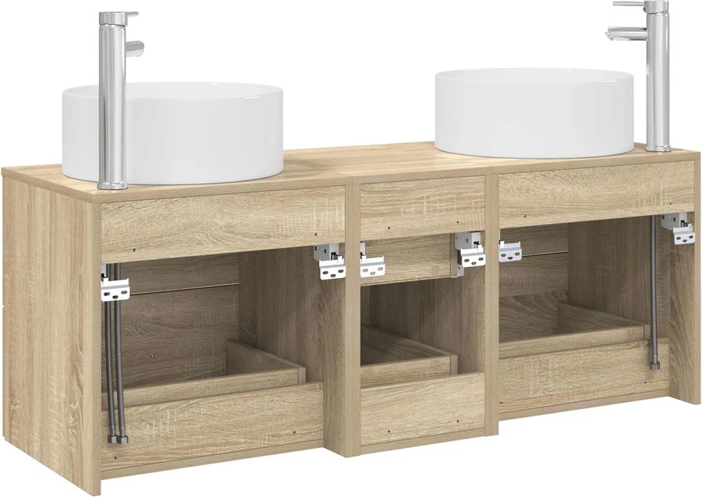Sada koupelnového nábytku 3 ks Dub sonoma 49,5 x 44,5 x 65,5 cm 3405957