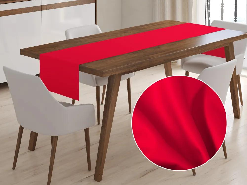 Biante Bavlněný saténový běhoun na stůl ST-010 Sytě červený 35x180 cm
