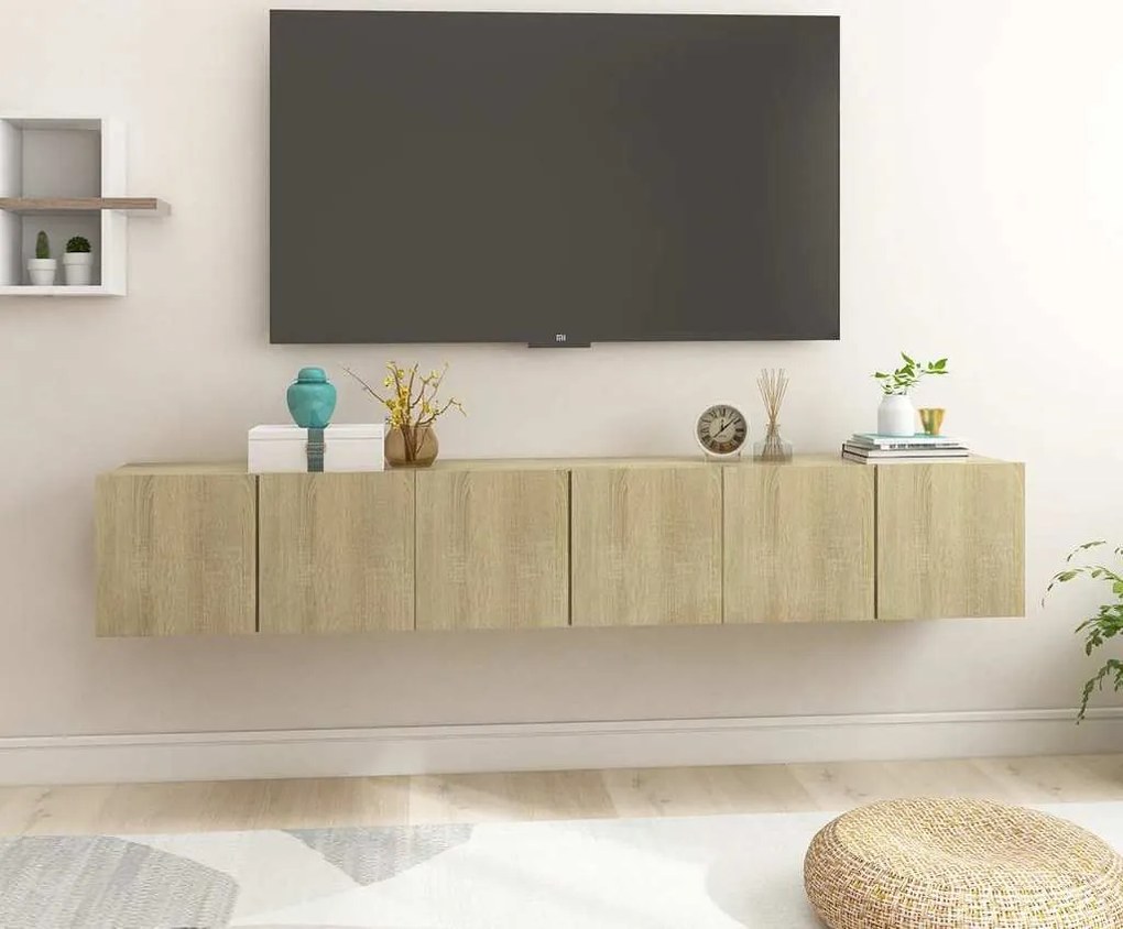 vidaXL Závěsné TV skříňky 3 ks 60x30x30 cm kompozitní dřevo [804528] Barva: dub sonoma