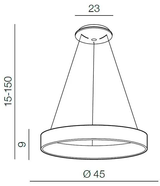 AZzardo Závěsné LED svítidlo SILVAM ø 45 cm
