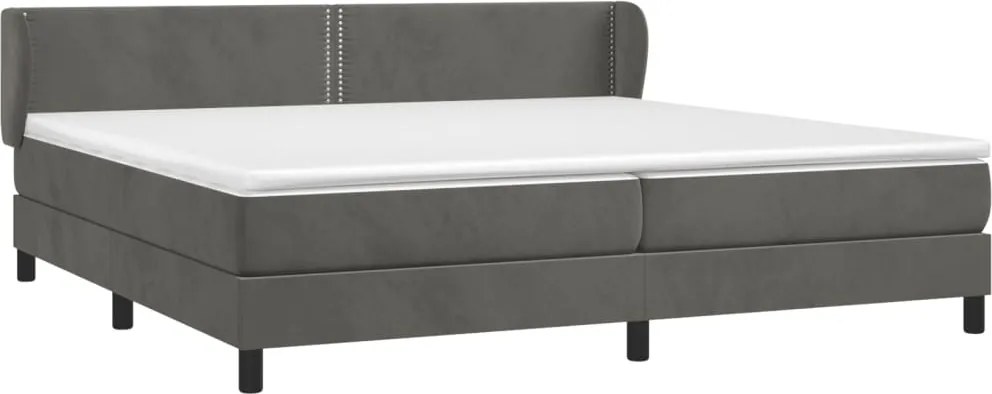Box spring postel s matrací tmavě šedá 200x200 cm samet 3127452