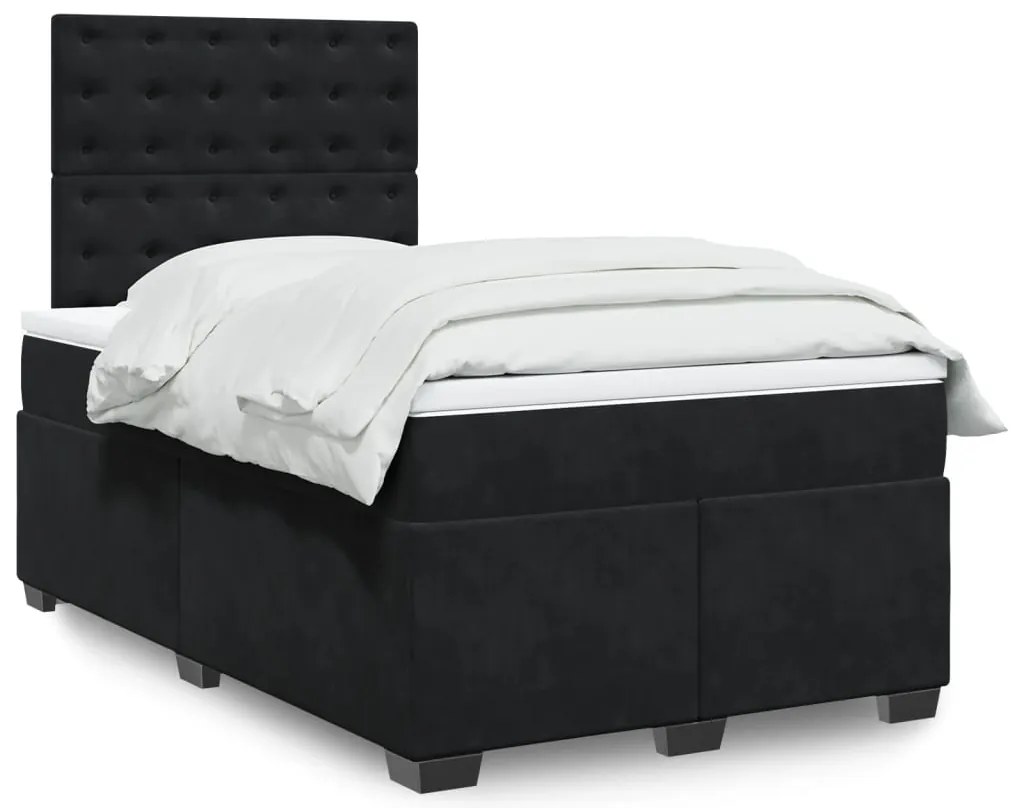 Box spring postel s matrací černá 120 x 200 cm samet 3293196