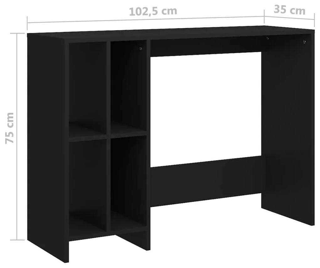 vidaXL Stůl na notebook černý 102,5 x 35 x 75 cm kompozitní dřevo