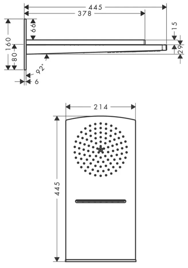 Hansgrohe Raindance Rainfall - horní sprcha 180 Air 2jet, bílá / chrom 28433400