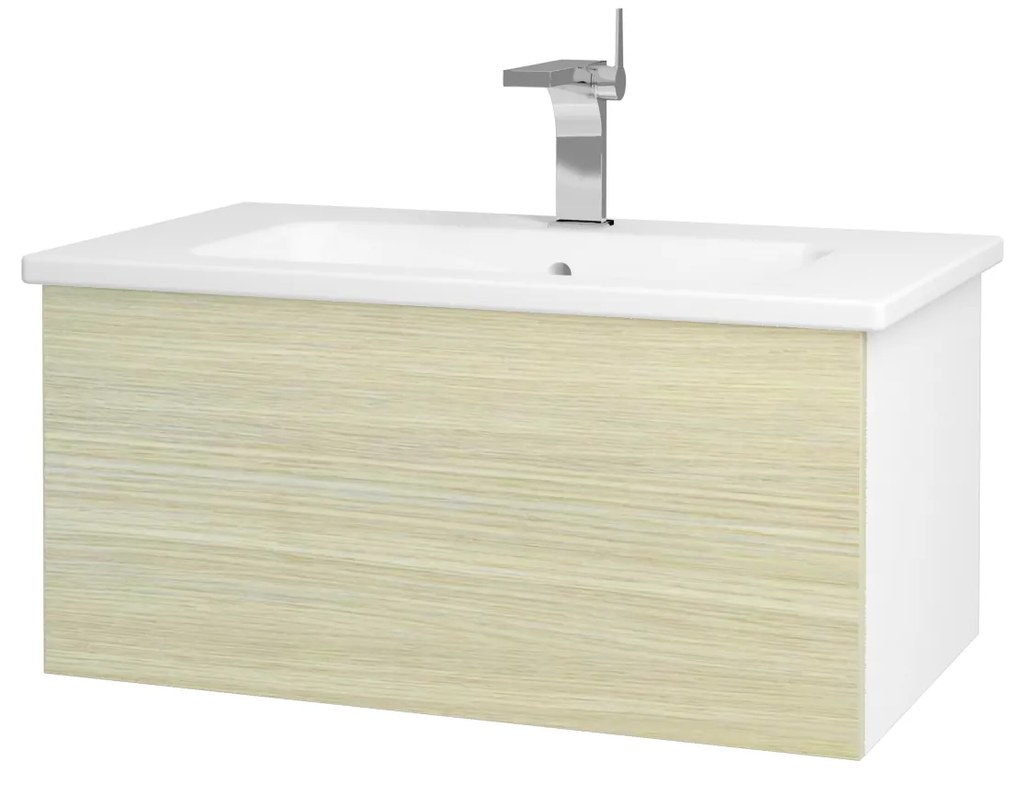 Dřevojas Koupelnová skříň VARIANTE SZZ 80 (umyvadlo Euphoria) Varianta: N01 Bílá lesk / L01 Bílá vysoký lesk