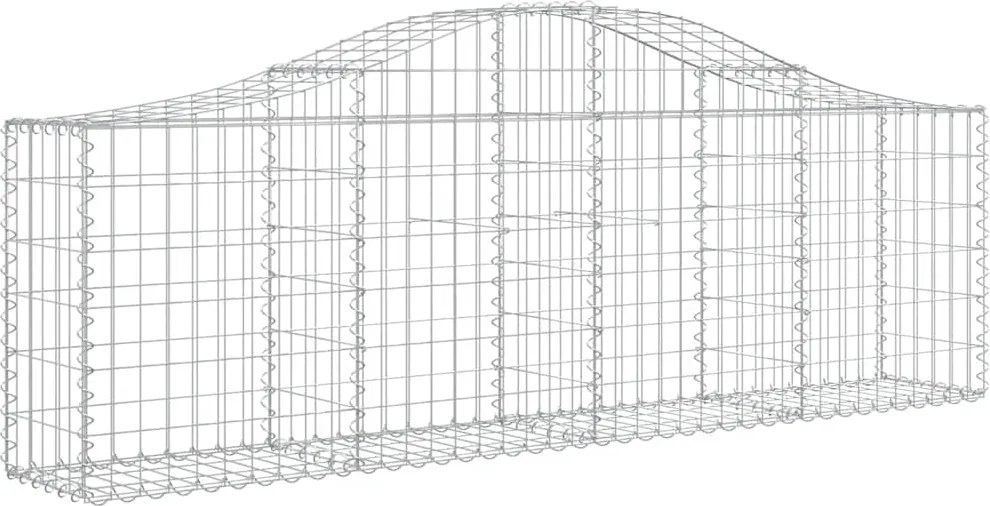 Klenuté gabionové koše 3 ks 200x30x60/80 cm pozinkované železo 3145389