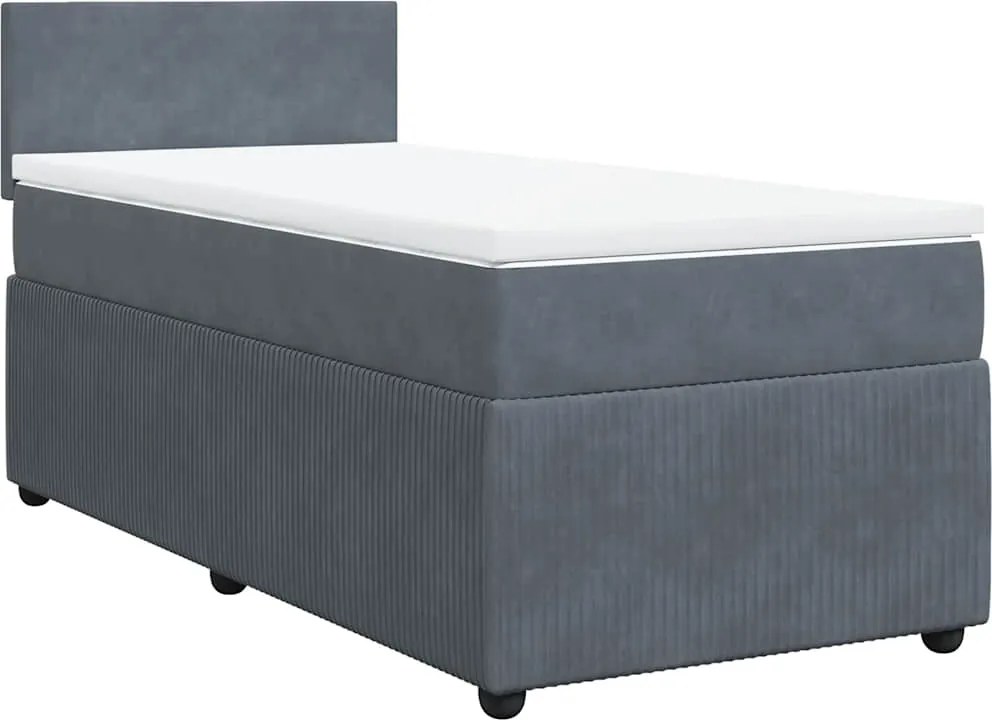 Box spring postel s matrací tmavě šedá 90x200 cm samet 3289933