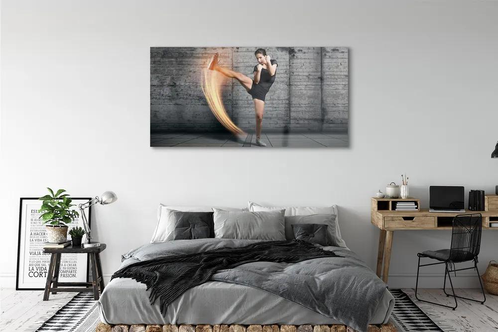 akrylový obraz Žena cvičenec 140x70 cm