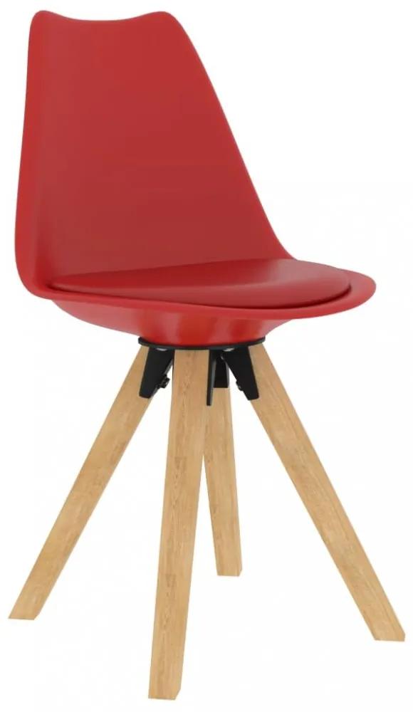 Jídelní židle 2 ks plast / umělá kůže / buk Dekorhome Zelená