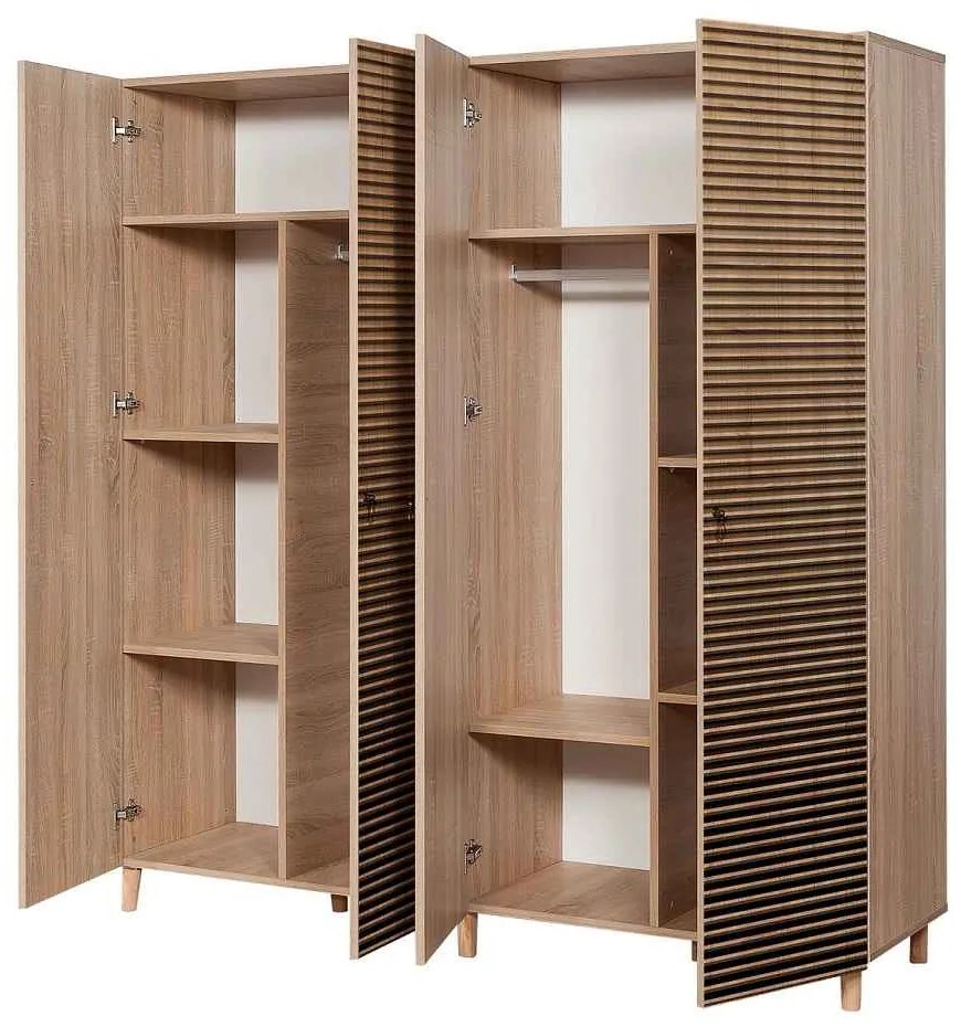 Designová šatní skříň Vallissa II 192 cm vzor dub