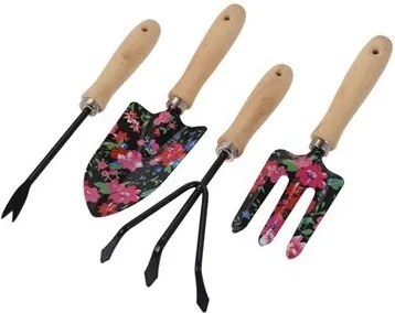 Koopman Sada zahradního nářadí Flower Tools černá, 4 ks