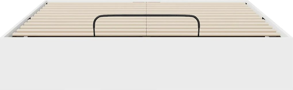 Ottoman postel Bílý 203 x 140 x 25 cm Dřevěný materiál 3409229