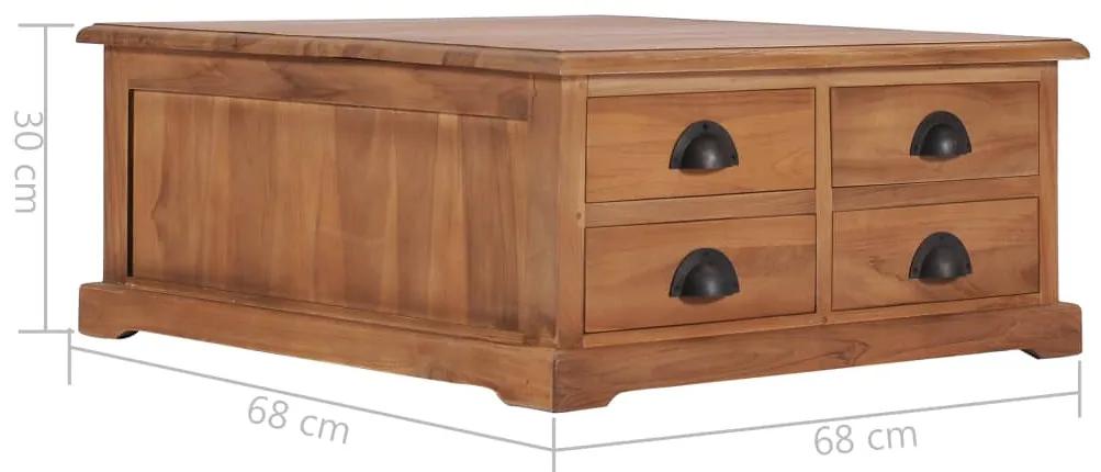 Konferenční stolek 68 x 68 x 30 cm masivní teakové dřevo - Default Title