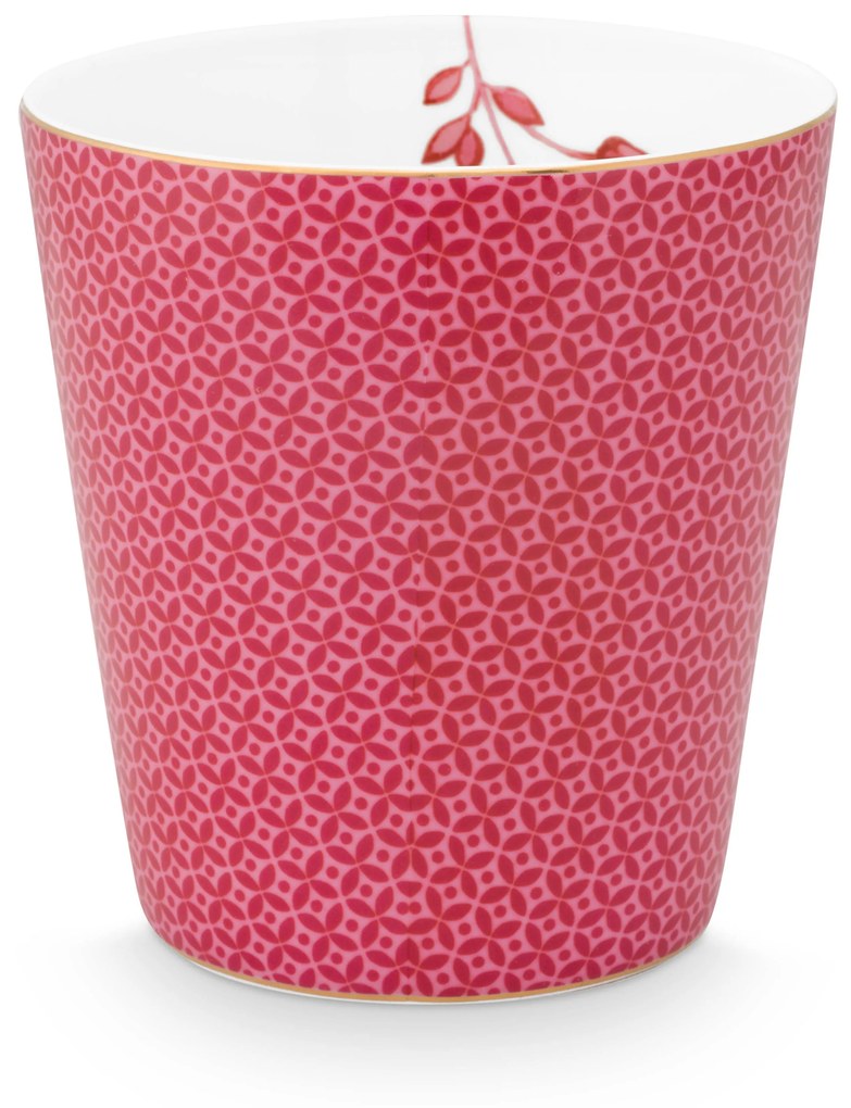 Pip Studio Royal hrnek bez ucha 270ml, růžovo-bílý (hrnek bez ucha z tenkostěnného porcelánu)