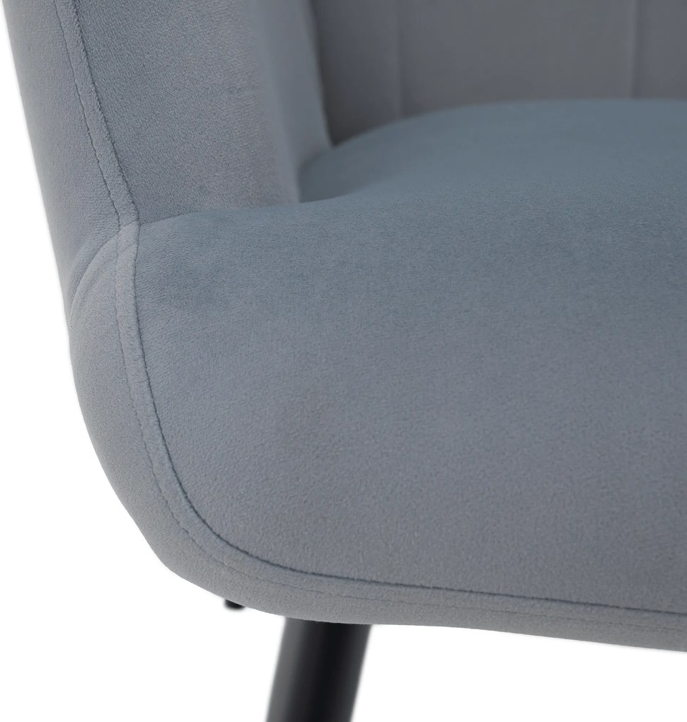 Křeslo s podnoží, šedá Velvet látka/černá, HABEN