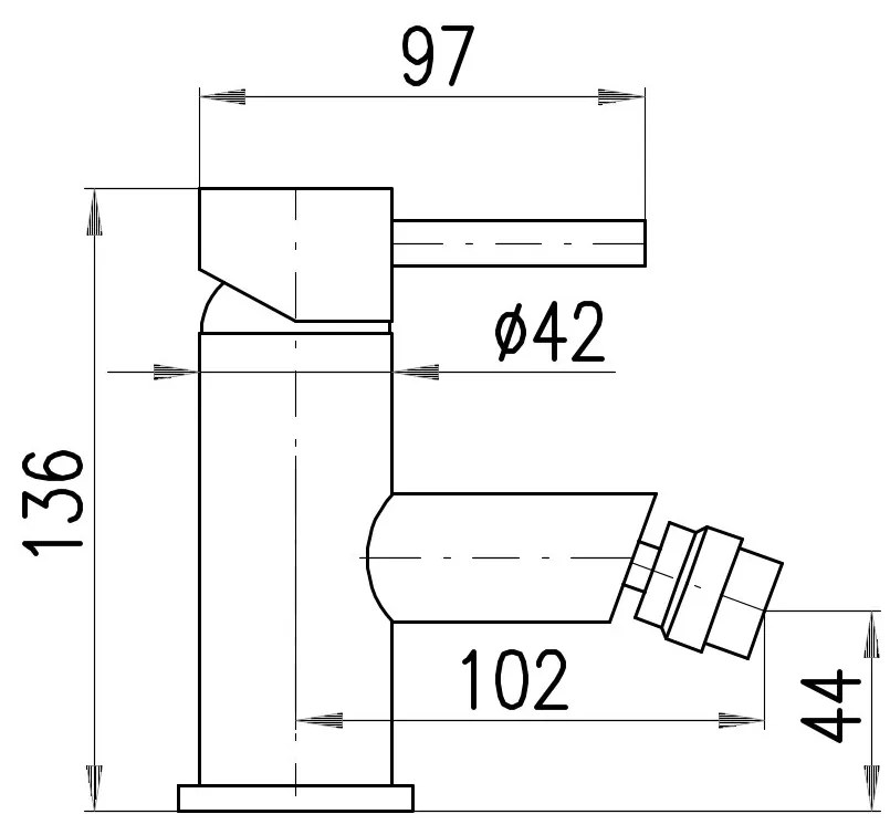 Slezák - RAV Bidetová baterie s výpustí SEINA - SE945.xKMGL, Metal grey lesk Připojovací hadičky - závit: 3/8"