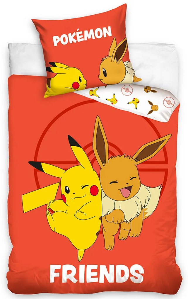Dětské povlečení Pokémon Eeve a Pikachu
