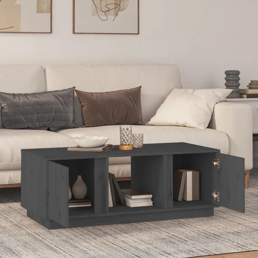 Konferenční stolek šedý 110x50x40 cm masivní borové dřevo - Default Title
