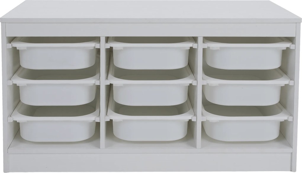 Organizér s úložnými boxy, bílá, TRIMAL