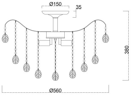Brilagi - Přisazený lustr CRYSTAL 6xE14/60W/230V lesklý chrom