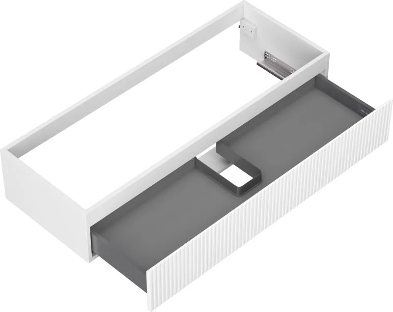Mexen Rivel, koupelnová skříňka 120 cm, 1 zásuvka, drážkovaná, bílá matná, 91A20-12023-1-BF01
