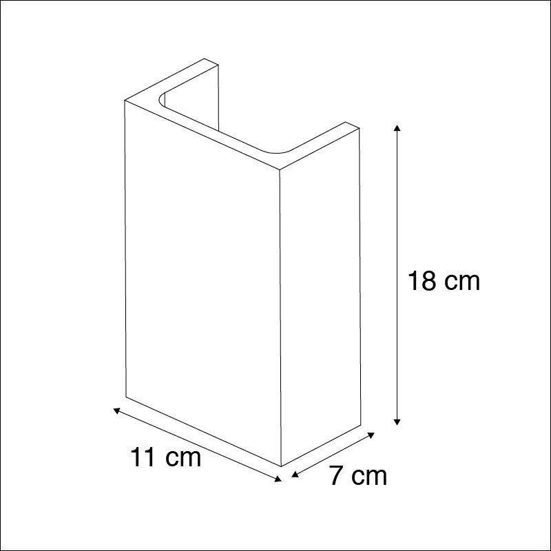 Průmyslová nástěnná lampa šedý beton obdélník - Meaux