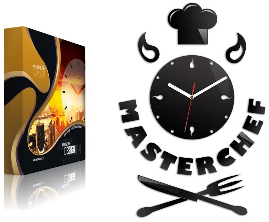 Nástěnné hodiny Master Chef černé