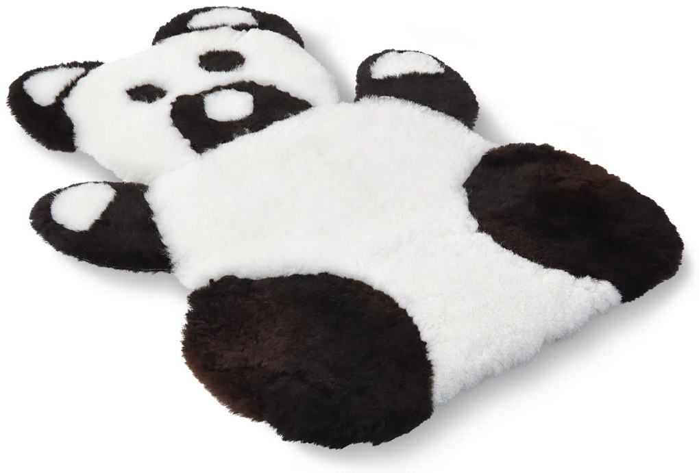 Wooline Předložka panda z ovčích kůží, bílá/tmavě hnědá