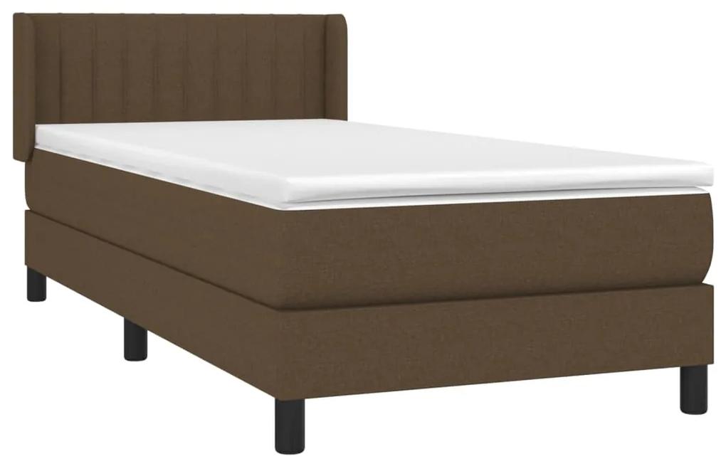 Box spring postel s matrací tmavě hnědá 80x200 cm textil,  3129828